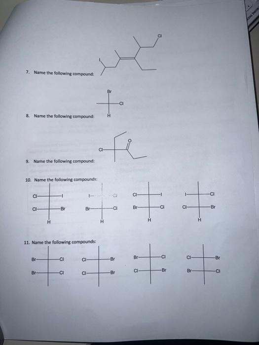 Solved 1. Name the following compouns 2. Name the following | Chegg.com Solved 1. Name the following compouns 2. Name the following | Chegg.com