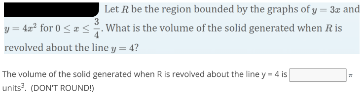 Solved Let R ﻿be the region bounded by the graphs of y=3x | Chegg.com