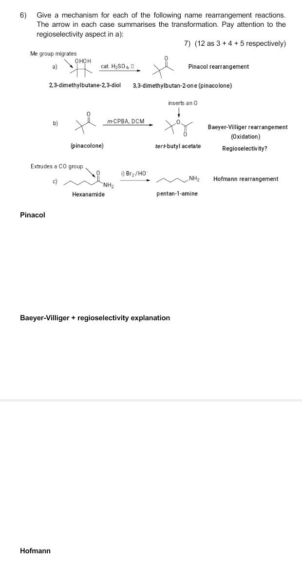 Solved 6) Give a mechanism for each of the following name | Chegg.com