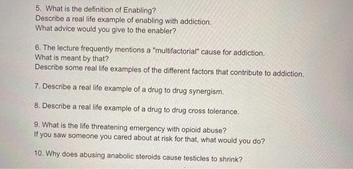 Solved 5. What is the definition of Enabling? Describe a | Chegg.com