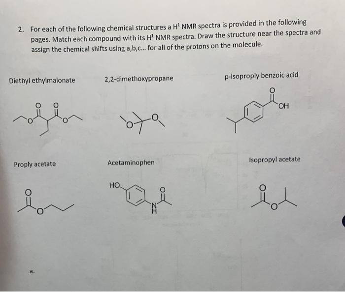 Solved 2. For each of the following chemical structures a | Chegg.com