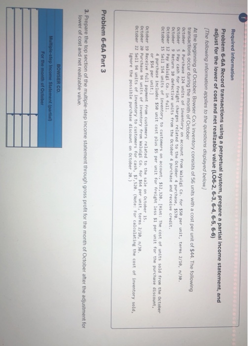 Solved Required information Problem 6-6A Record transactions | Chegg.com