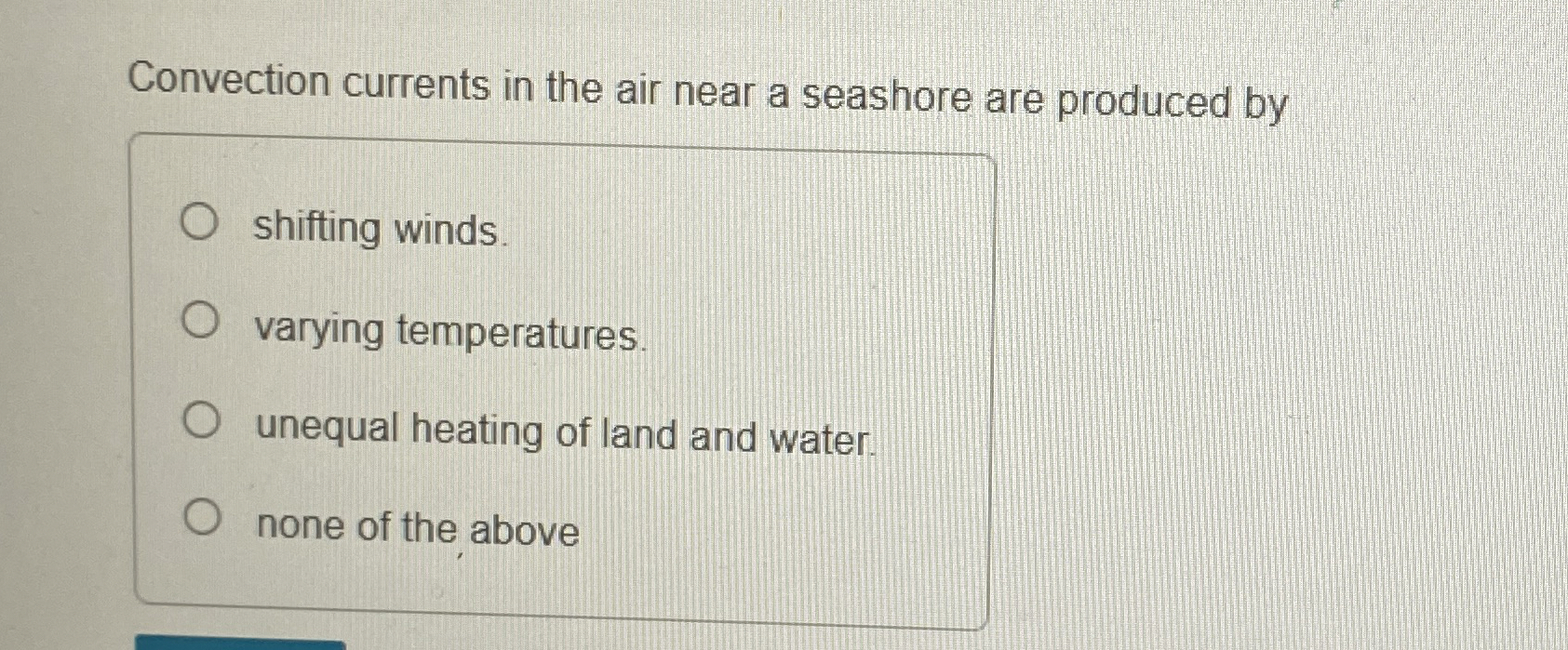 Solved Convection currents in the air near a seashore are | Chegg.com