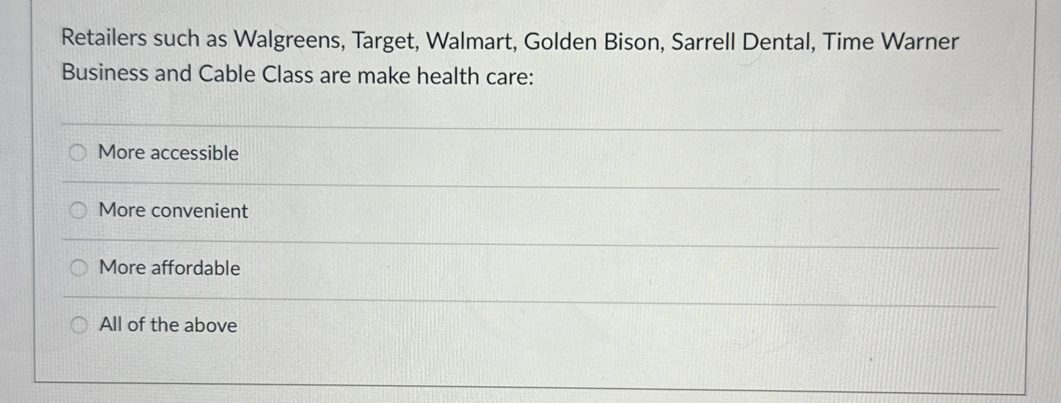 Solved Retailers such as Walgreens, Target, Walmart, Golden | Chegg.com