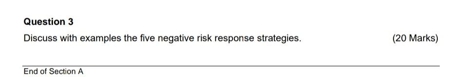 Question 3 Discuss with examples the five negative | Chegg.com