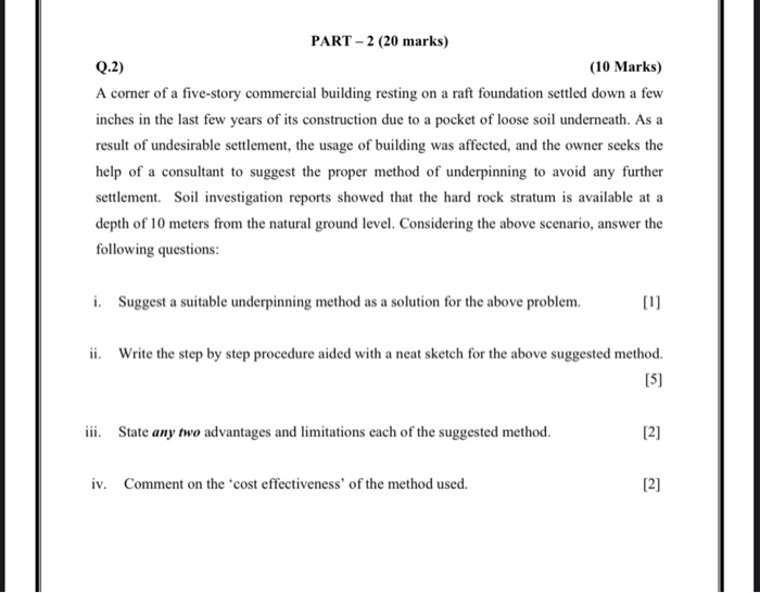 Solved PART-2 (20 marks) Q.2) (10 Marks) A corner of a | Chegg.com Solved PART-2 (20 marks) Q.2) (10 Marks) A corner of a | Chegg.com