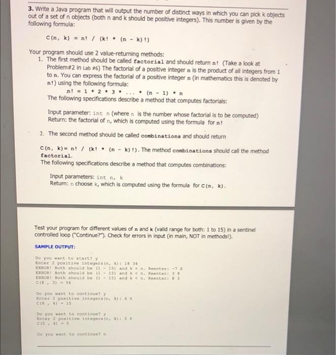 Solved please use basic loops and methods with no arrays and | Chegg.com