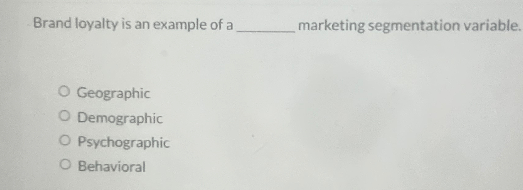 Solved Brand loyalty is an example of a marketing | Chegg.com