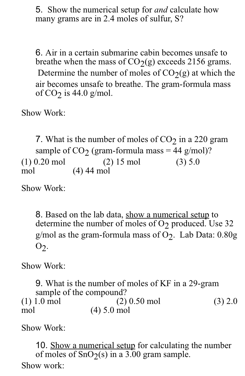 Solved Show the numerical setup for and calculate howmany | Chegg.com