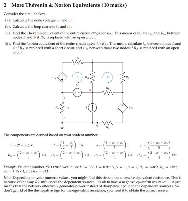 Solved 2 More Thévenin \& Norton Equivalents (10 marks) | Chegg.com