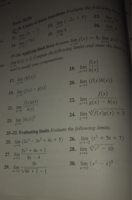 Solved 2) Evaluate the following limits a lim 2-3x+4x+5 b 2 | Chegg.com