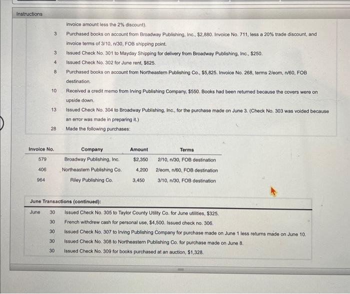 Solved invoice amount less the 2% discount). 3 Purchased | Chegg.com