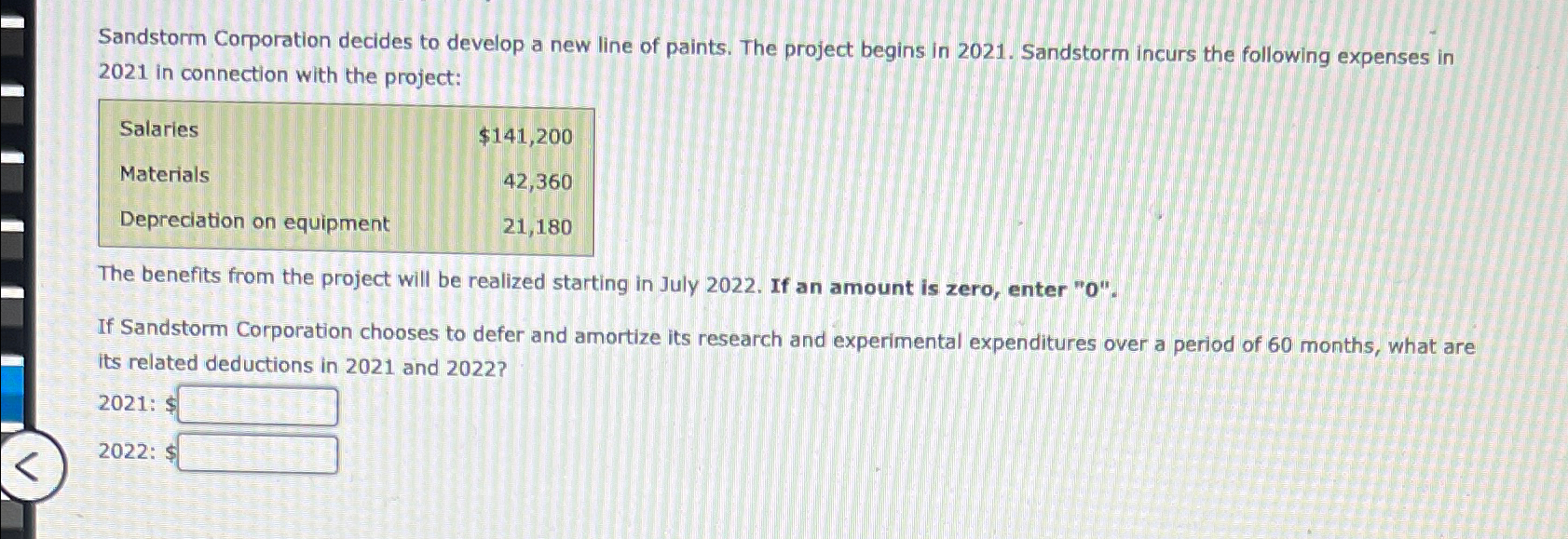 Solved Sandstorm Corporation decides to develop a new line | Chegg.com