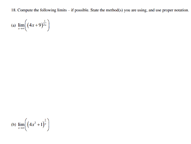 Solved Compute the following limits - ﻿if possible. State | Chegg.com