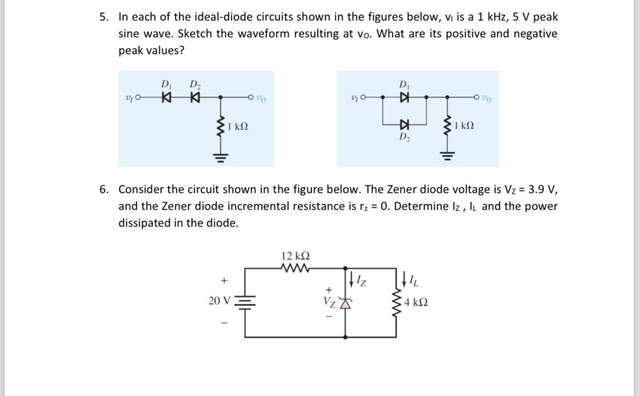 Solved In each of the ideal-diode circuits shown in the | Chegg.com