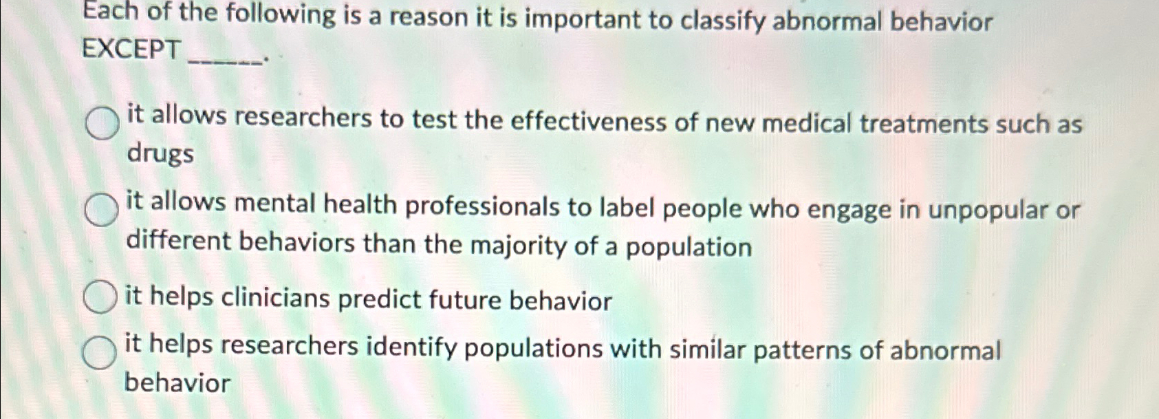 Solved Each of the following is a reason it is important to | Chegg.com