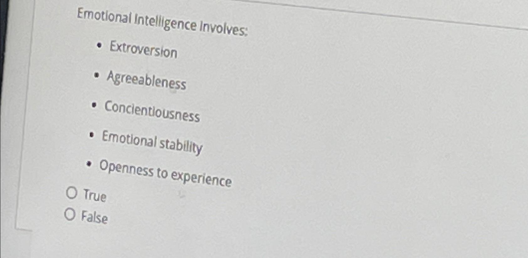 Solved Emotional intelligence | Chegg.com