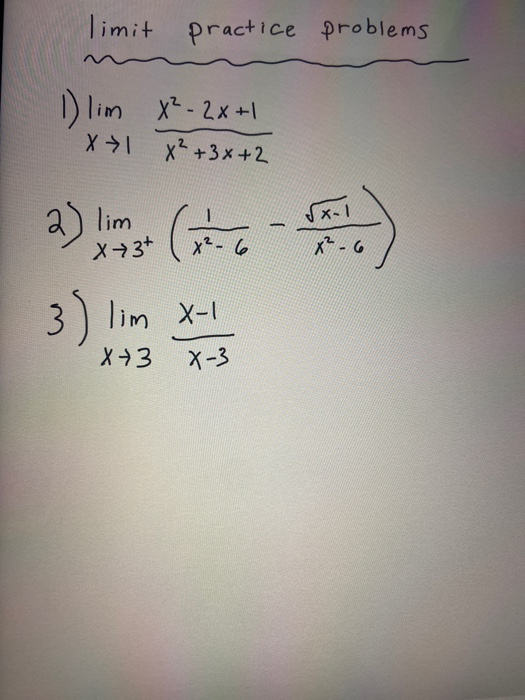 Limit Practice Problems
