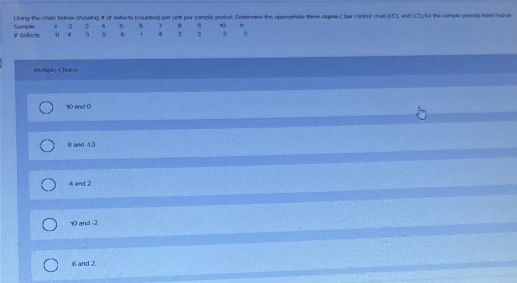 Solved Sample 1,2,3,4,5,6,7,8,9,π,π ﻿F ﻿detecres | Chegg.com
