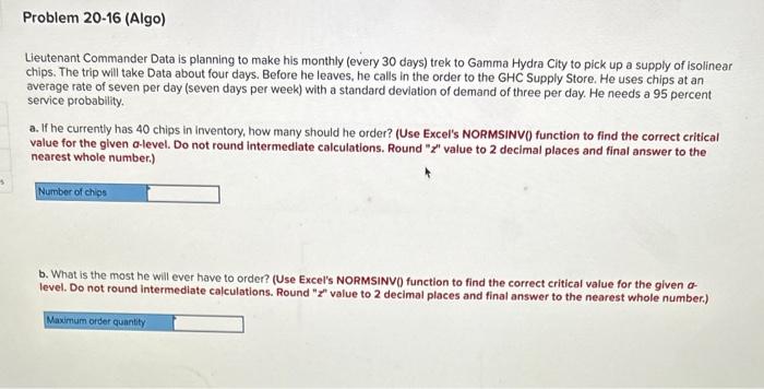 Solved Lieutenant Commander Data is planning to make his | Chegg.com