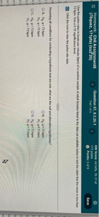 Solved III Homework: Ch8 Assignments (78quez, 171pts) {suz | Chegg.com