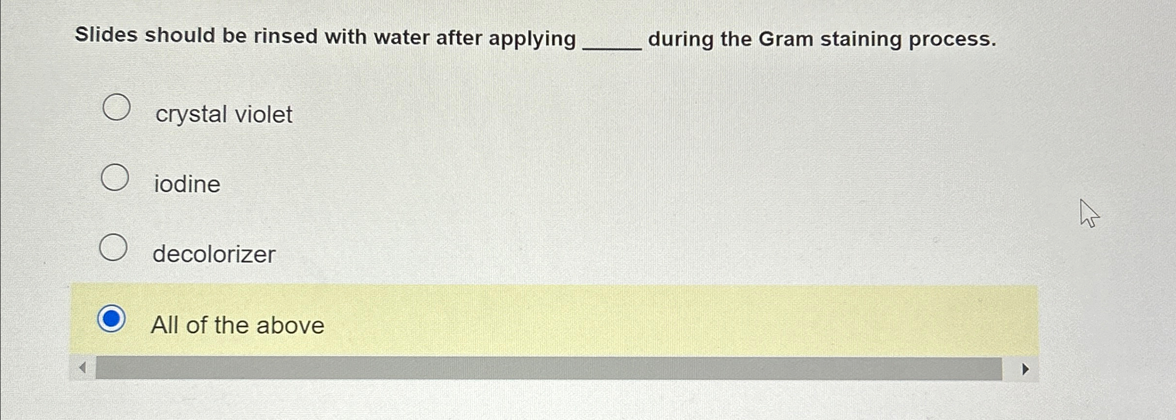 Solved Slides should be rinsed with water after applying q, | Chegg.com