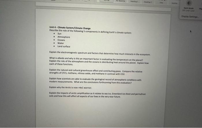 Solved Unit 1 - Introduction to Human Demands and Trends | Chegg.com