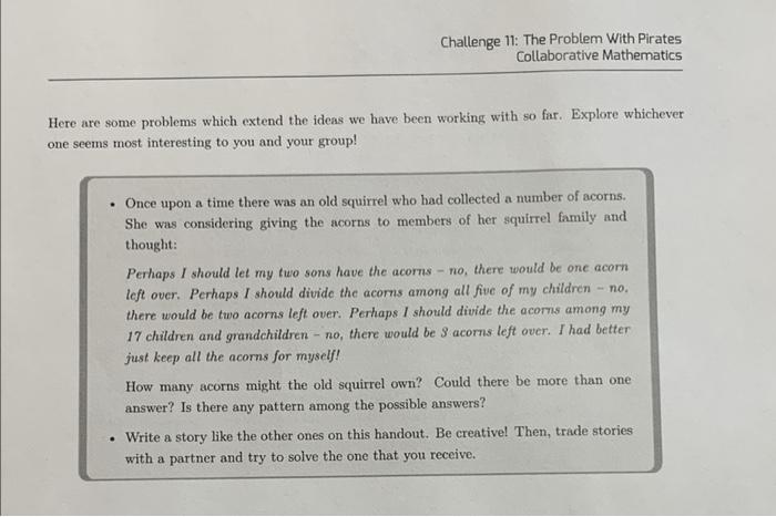 Solved Challenge 11: The Problem With Pirates Collaborative | Chegg.com