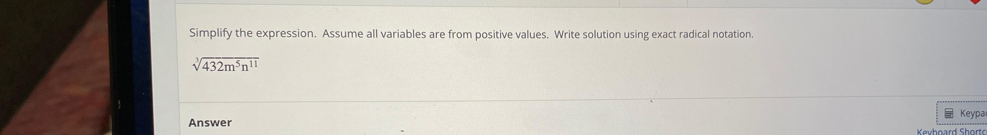 Solved Simplify the expression. Assume all variables are | Chegg.com