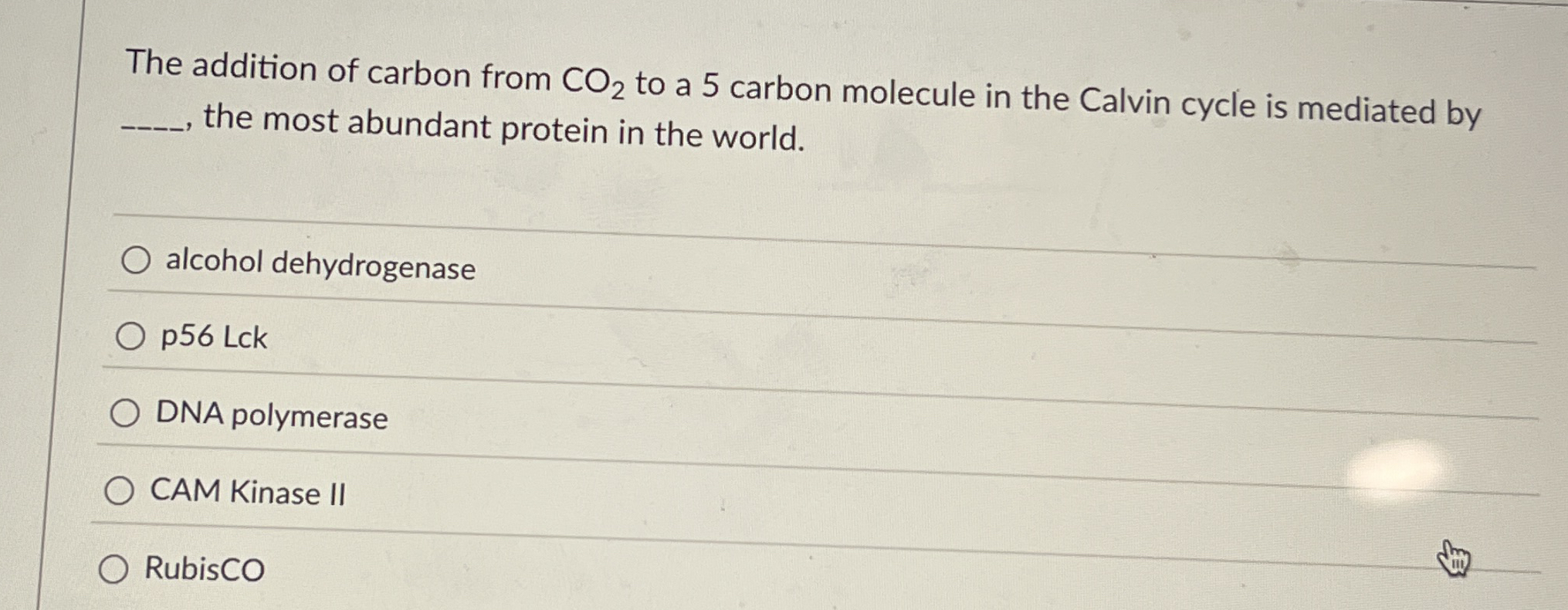 Solved The addition of carbon from CO2 ﻿to a 5 ﻿carbon | Chegg.com