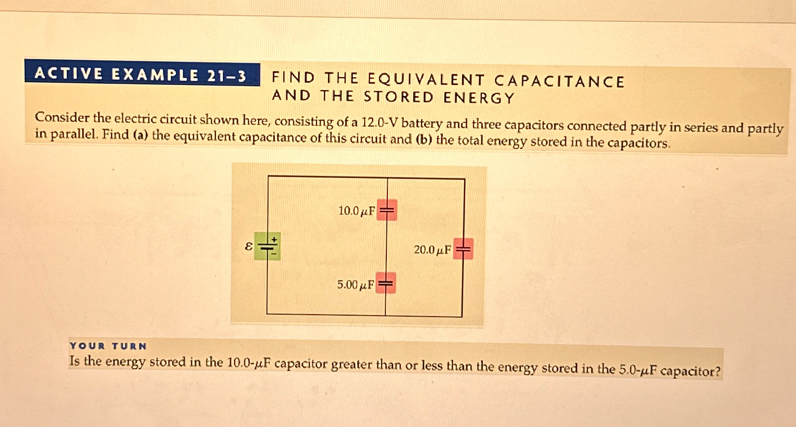 Solved ACTIVE EXAMPLE 21-3 ﻿FIND THE EQUIVALENT CAPACITANCE | Chegg.com