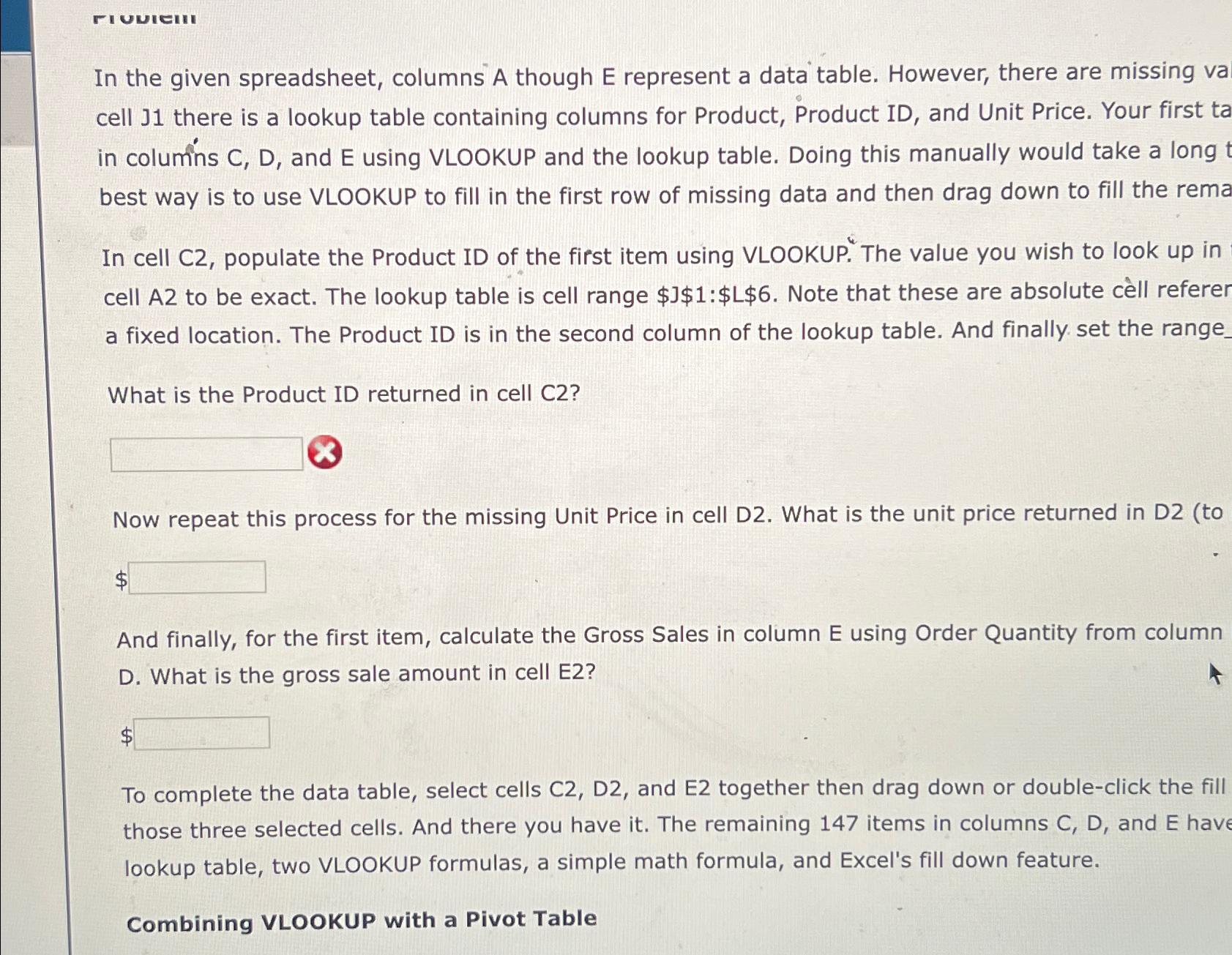 Solved In the given spreadsheet, columns A though E | Chegg.com