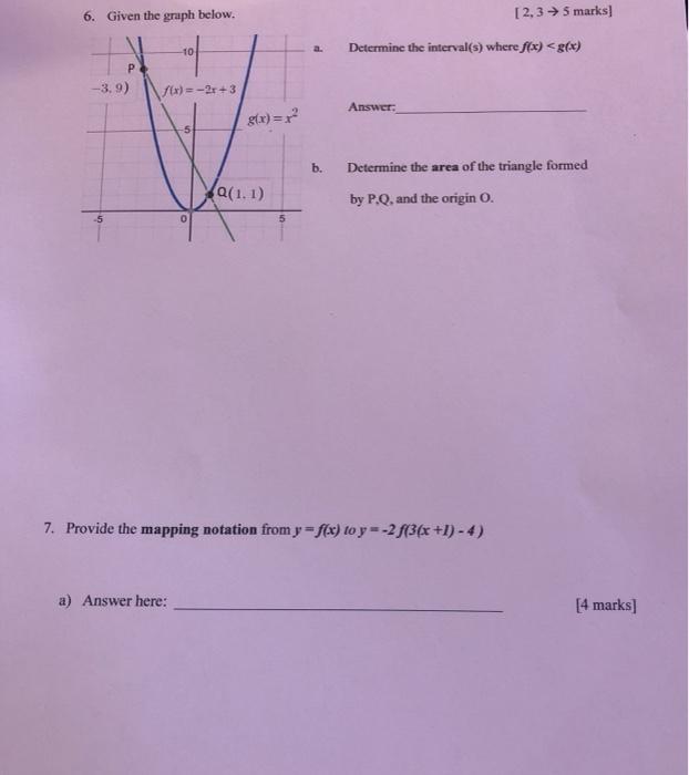 Solved 6. Given the graph below. [2, 3 – 5 marks] Determine | Chegg.com