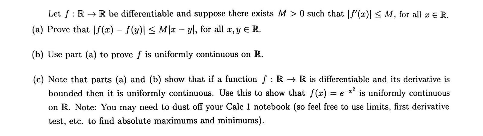 Solved Let f:R→R ﻿be differentiable and suppose there exists | Chegg.com