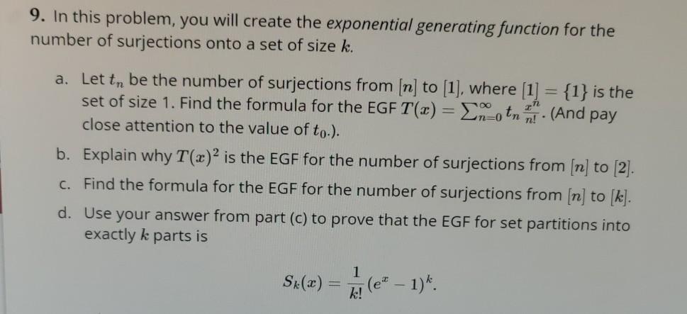 9. In this problem, you will create the exponential | Chegg.com