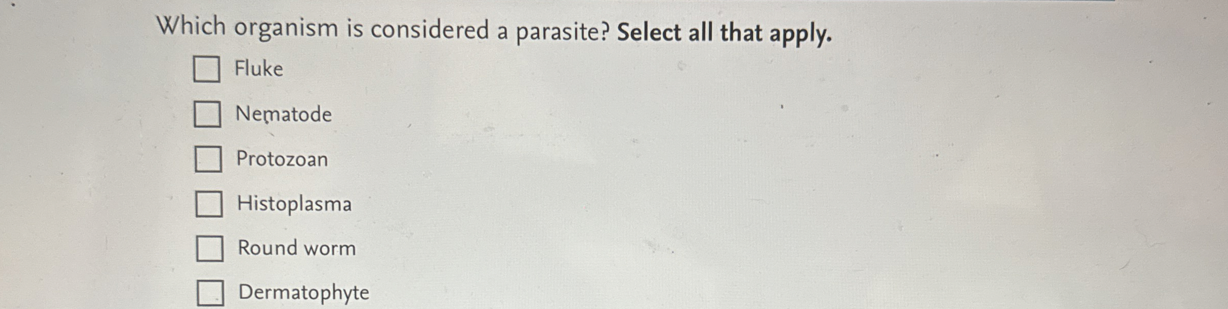 Solved Which organism is considered a parasite? Select all | Chegg.com