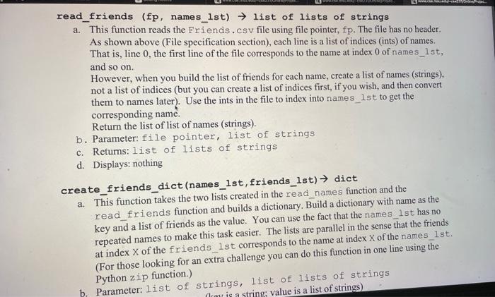 Solved File Specifications You will develop a Python program | Chegg.com