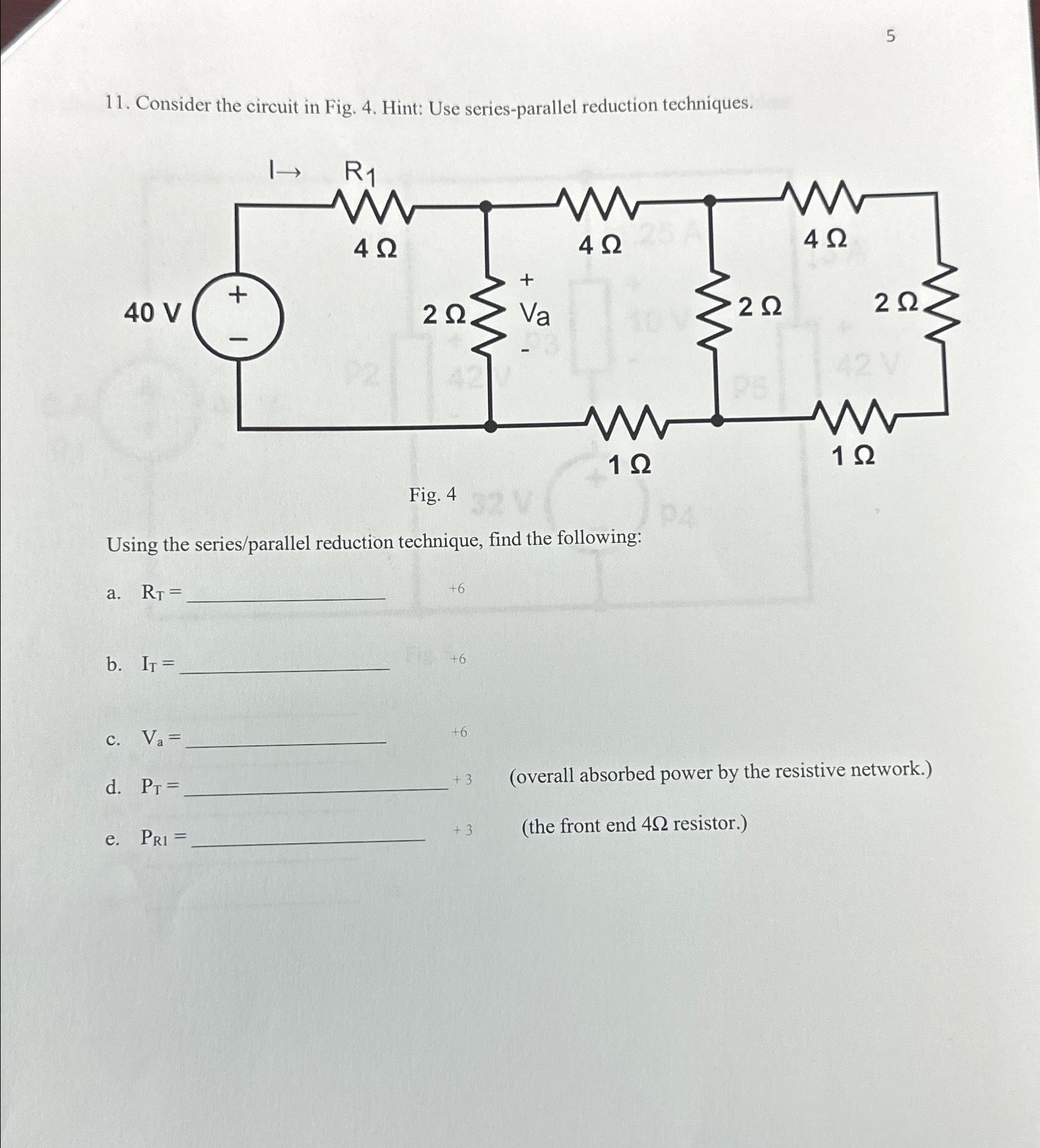 Solved 511. ﻿Consider the circuit in Fig. 4. ﻿Hint: Use | Chegg.com