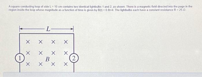Solved A square conducting loop of side L = 10 cm contains | Chegg.com
