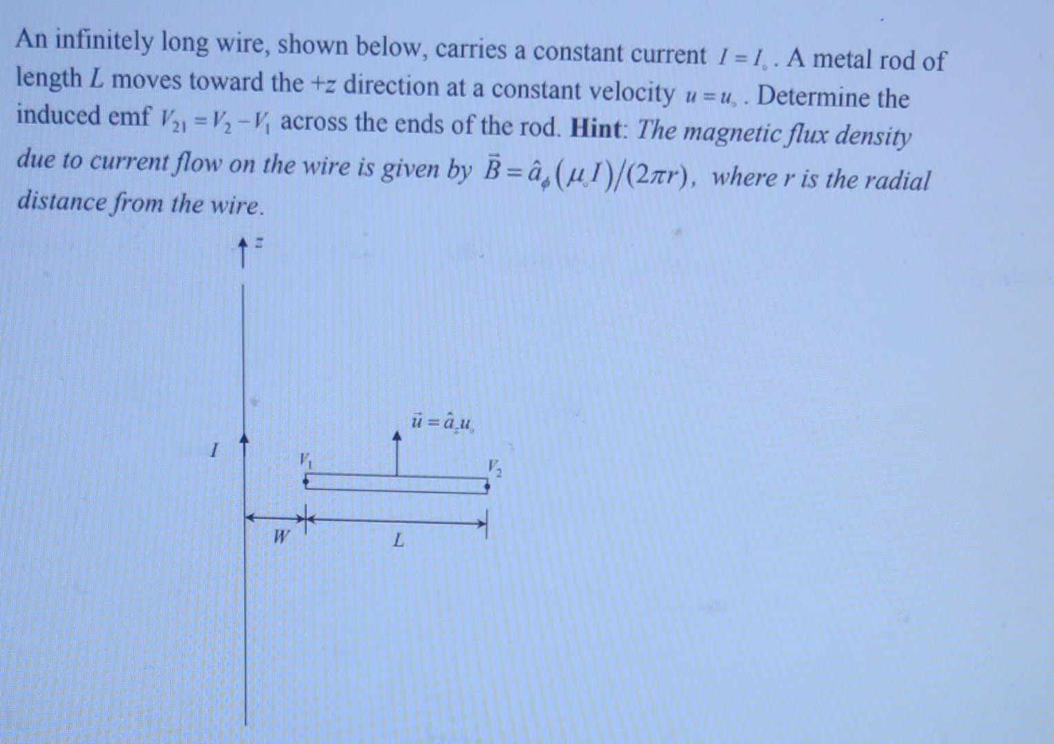 Solved An infinitely long wire, shown below, carries a | Chegg.com