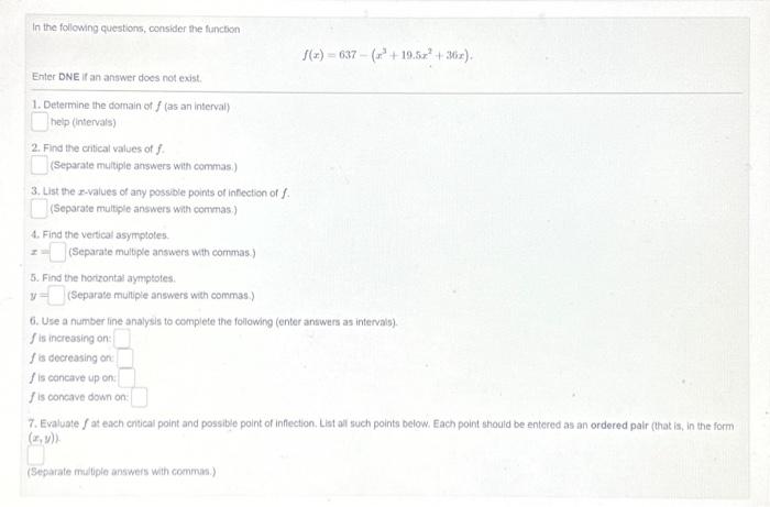 Solved In the following questions, consider the function | Chegg.com