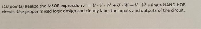 Solved (10 points) Realize the MSOP expression | Chegg.com