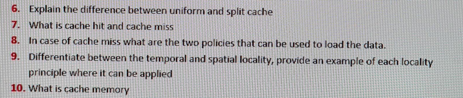 Solved 6. Explain the difference between uniform and split | Chegg.com