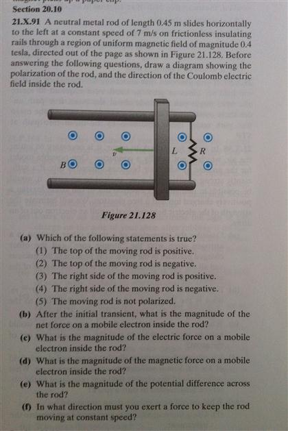 Solved A neutral metal rod of length 0.45 m slides | Chegg.com