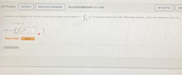 Solved Proceed as in Example 4 in Section 6.1 and find a | Chegg.com