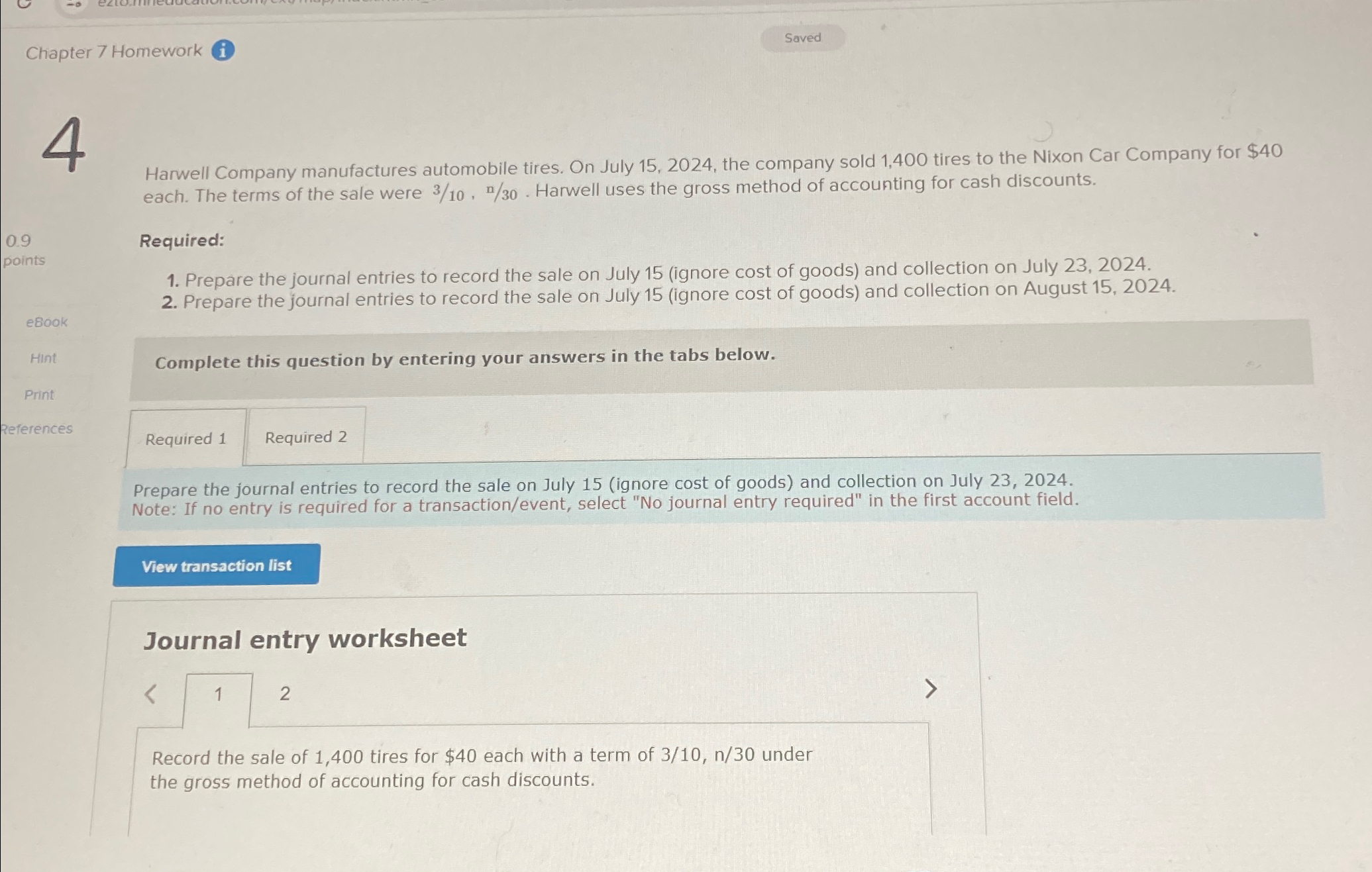 Solved Chapter 7 ﻿Homework | Chegg.com