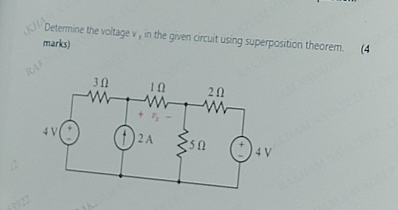 Solved Determine the voitage vx ﻿in the given circuit using | Chegg.com