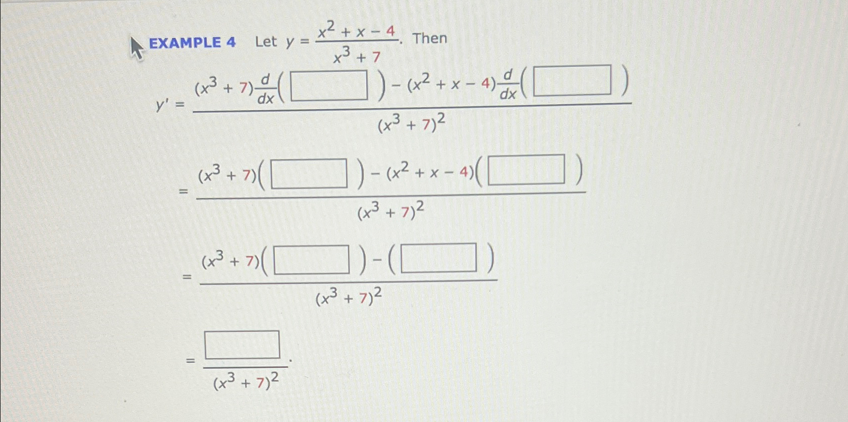 Solved Example 4 ï Let Y X2 X 4x3 7 Chegg