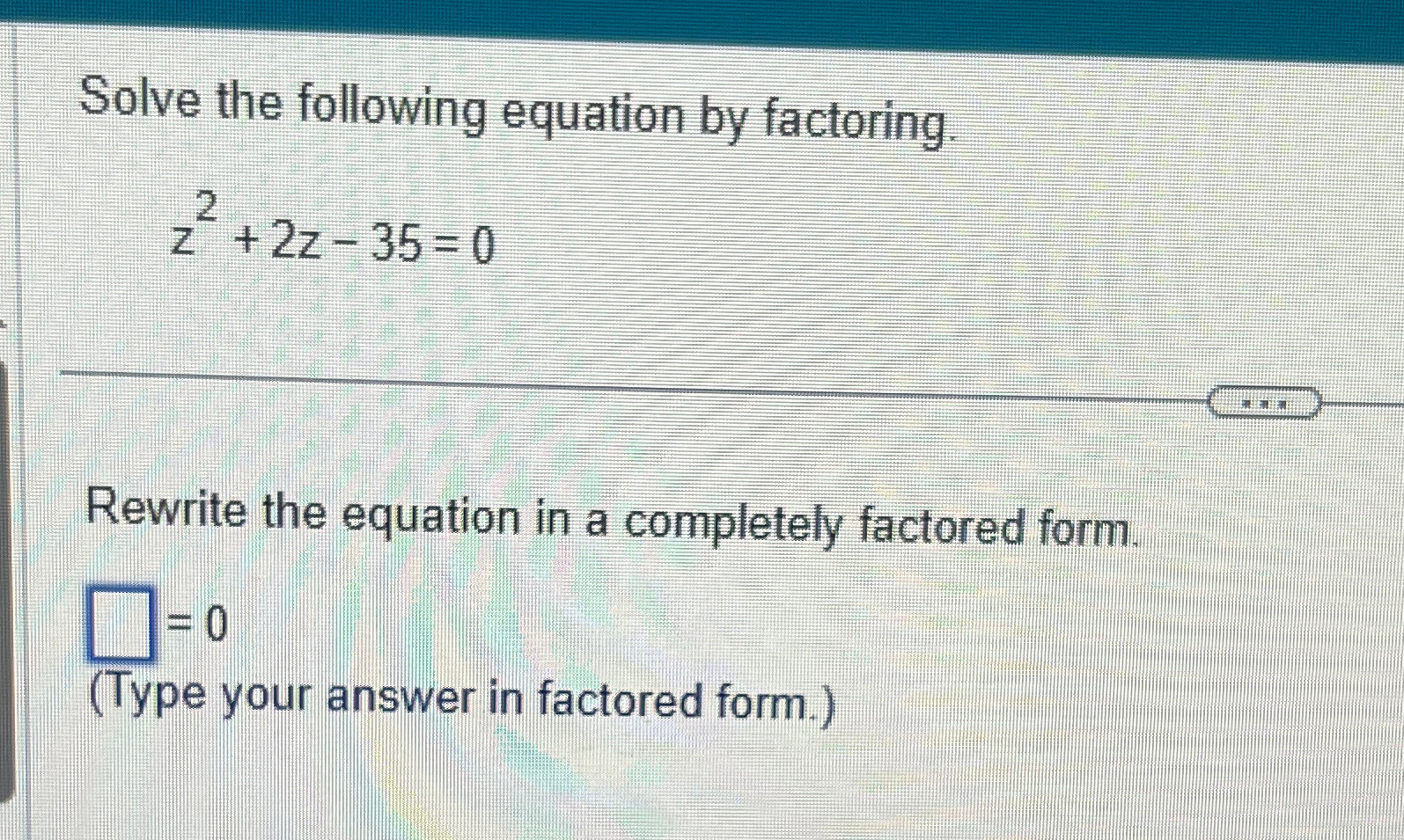 Solved Solve the following equation by | Chegg.com
