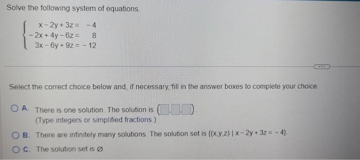 Solved help please ...Solve the following system of | Chegg.com